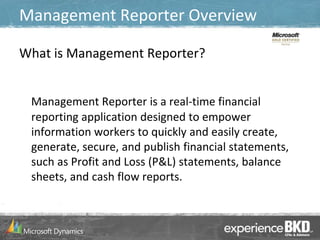 Management Reporter for Dynamics GP | PDF