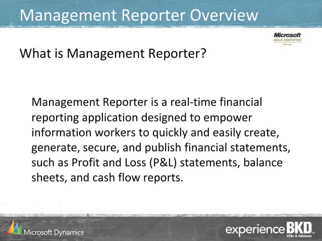 Management Reporter for Dynamics GP | PPT