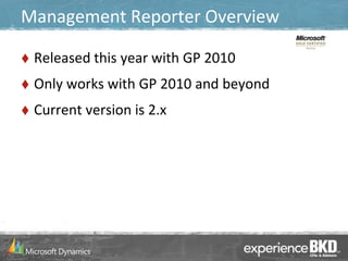 Management Reporter for Dynamics GP | PDF