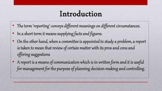 Management Reporting System in Management Accounting | PPTX