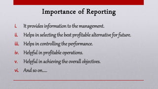 Management Reporting System in Management Accounting | PPTX