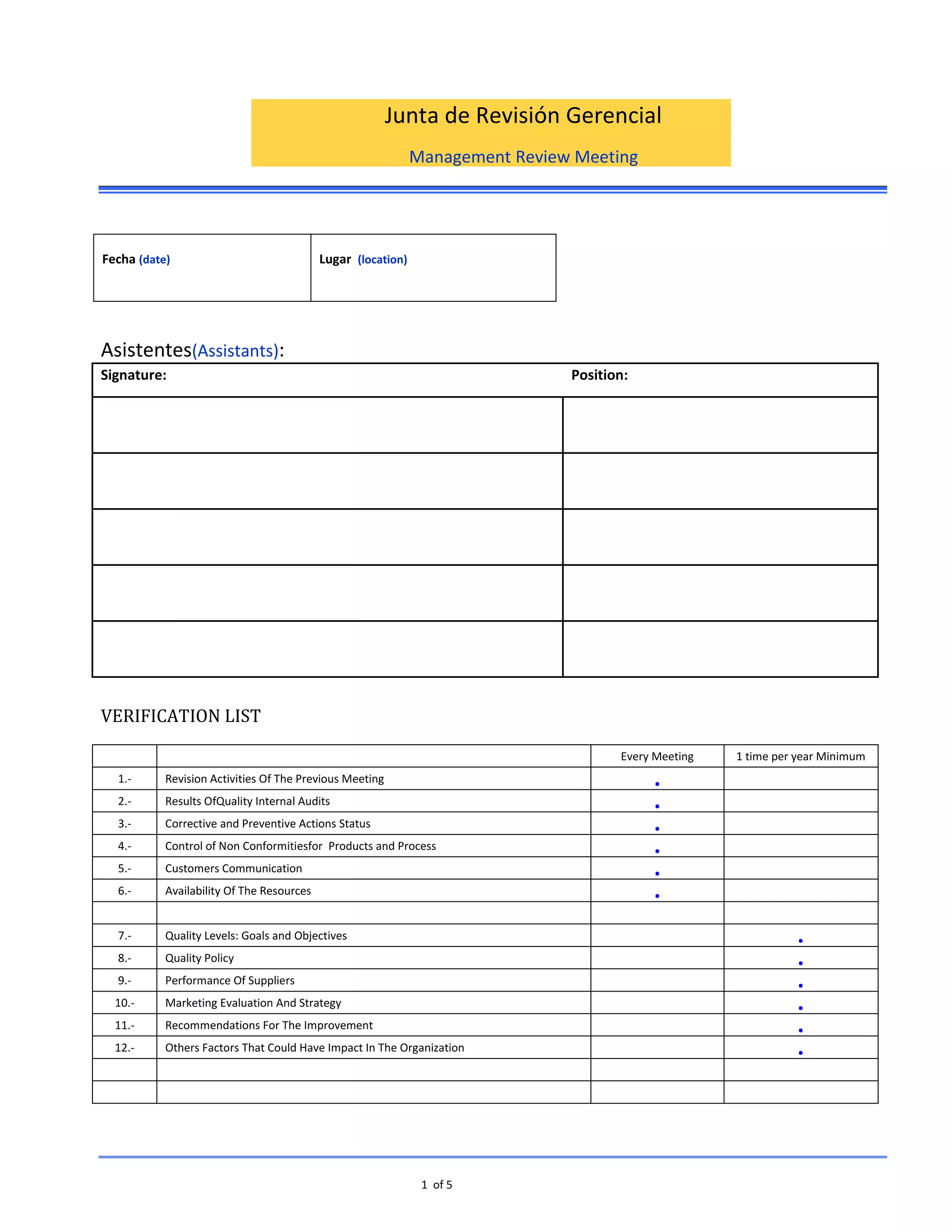 Management review format | DOCX