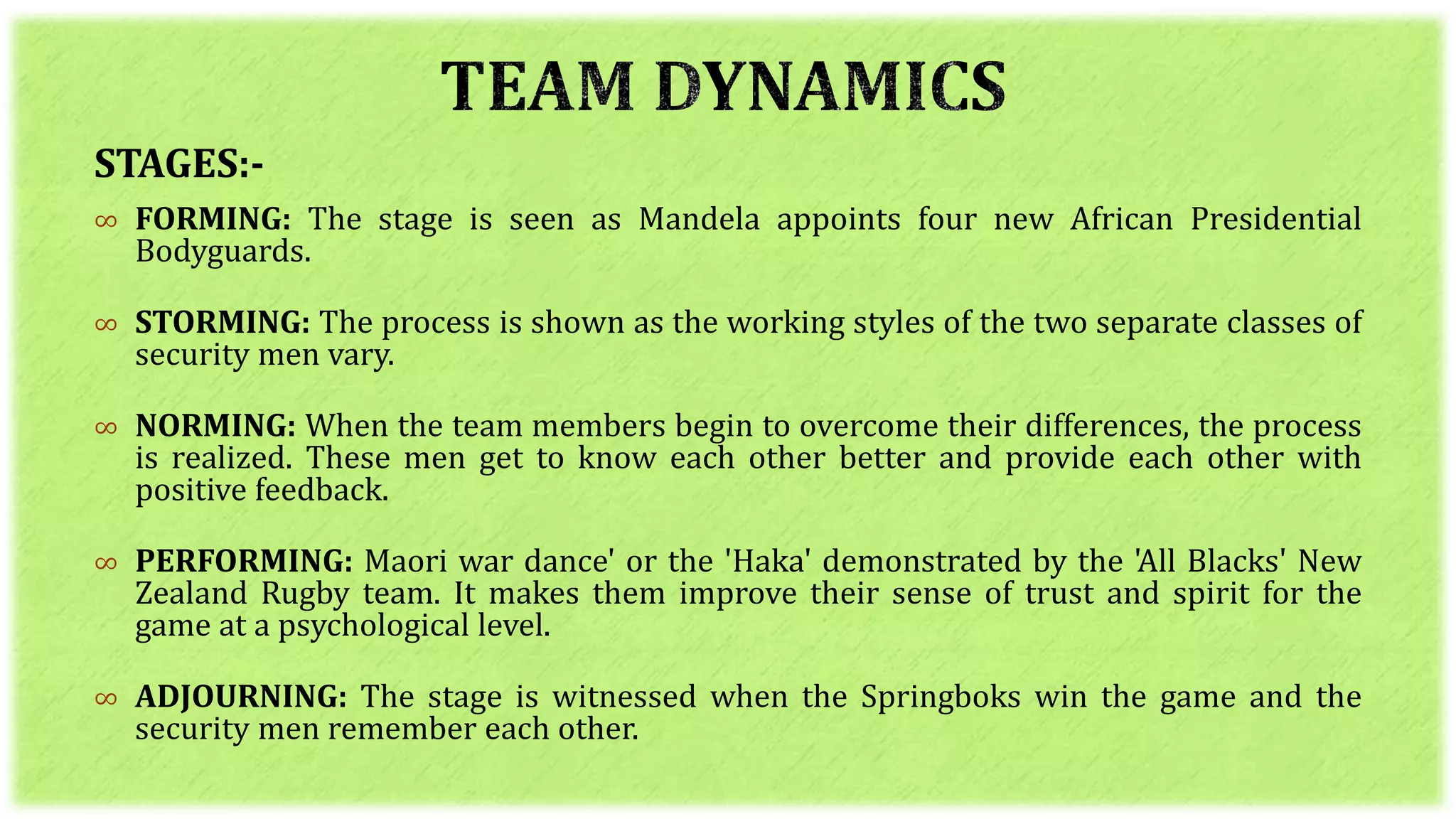 Invictus movie management roles | PPT