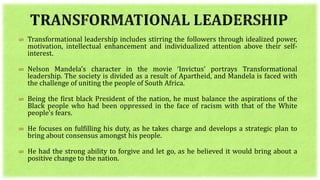 Invictus movie management roles | PPT