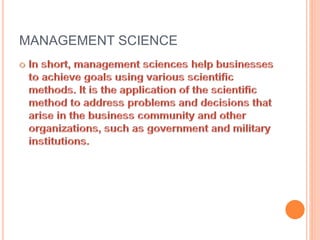 Management science | PPTX
