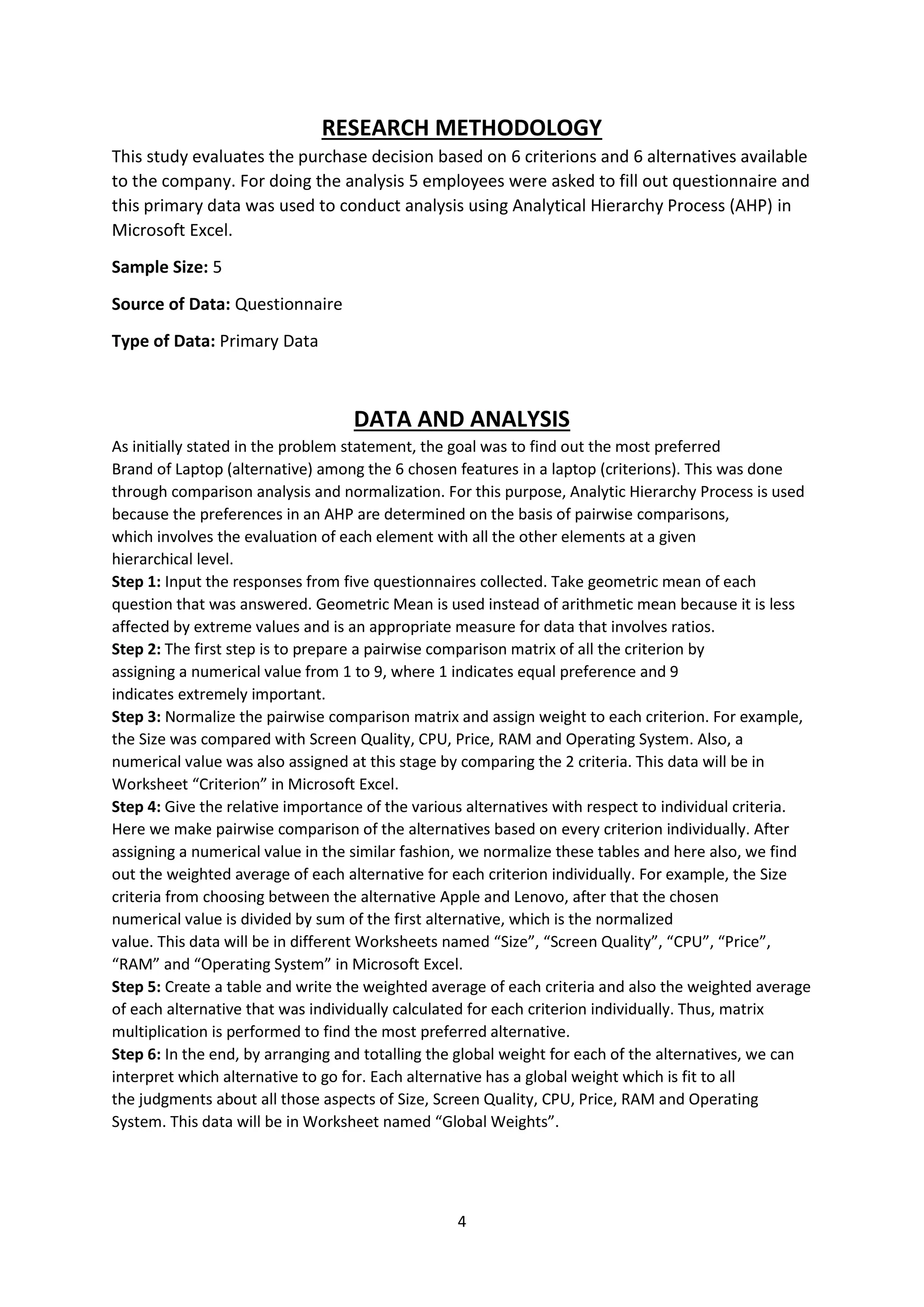 Analytical Hierarchy Process (AHP) | PDF