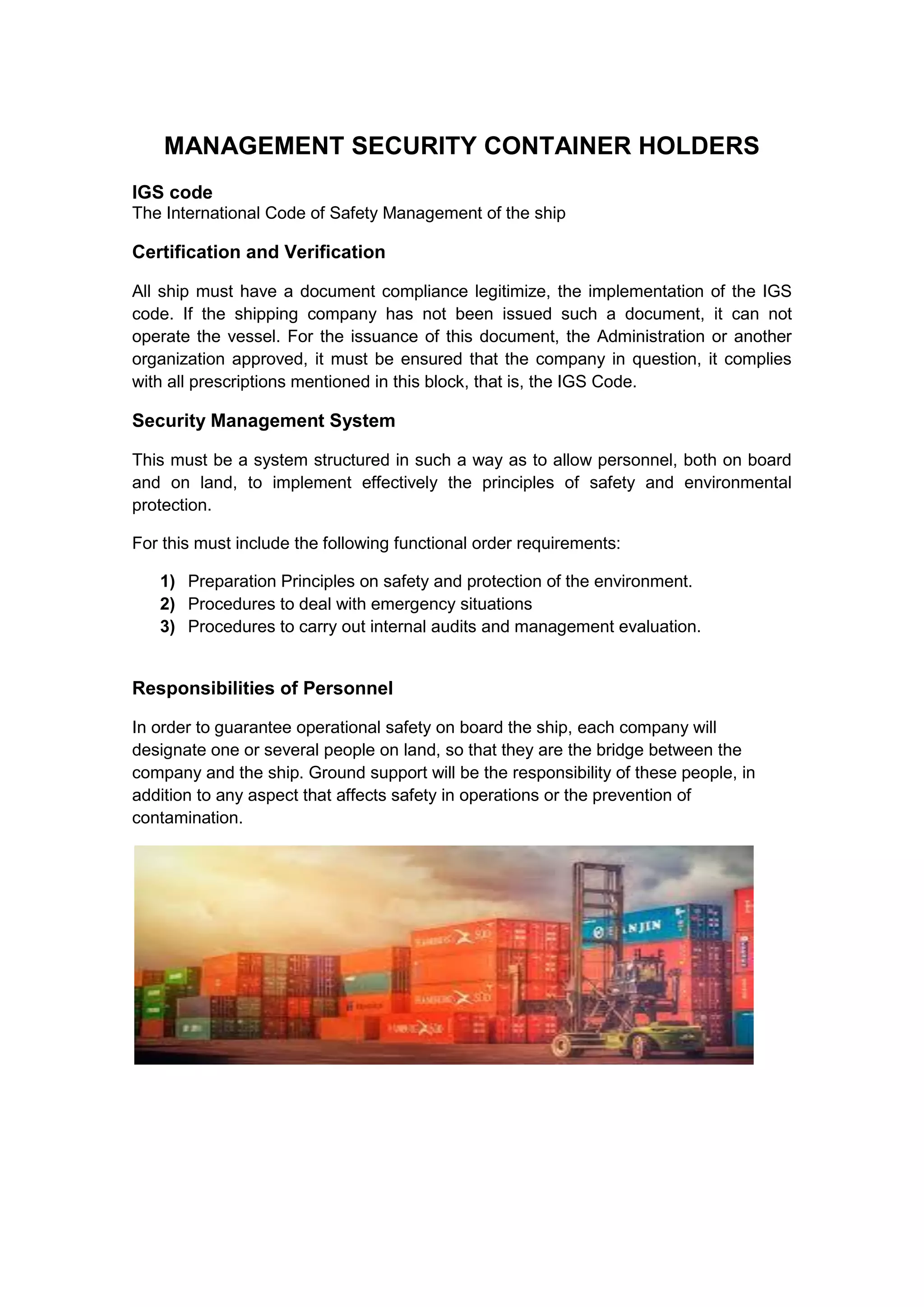 Management security container holders word | PDF