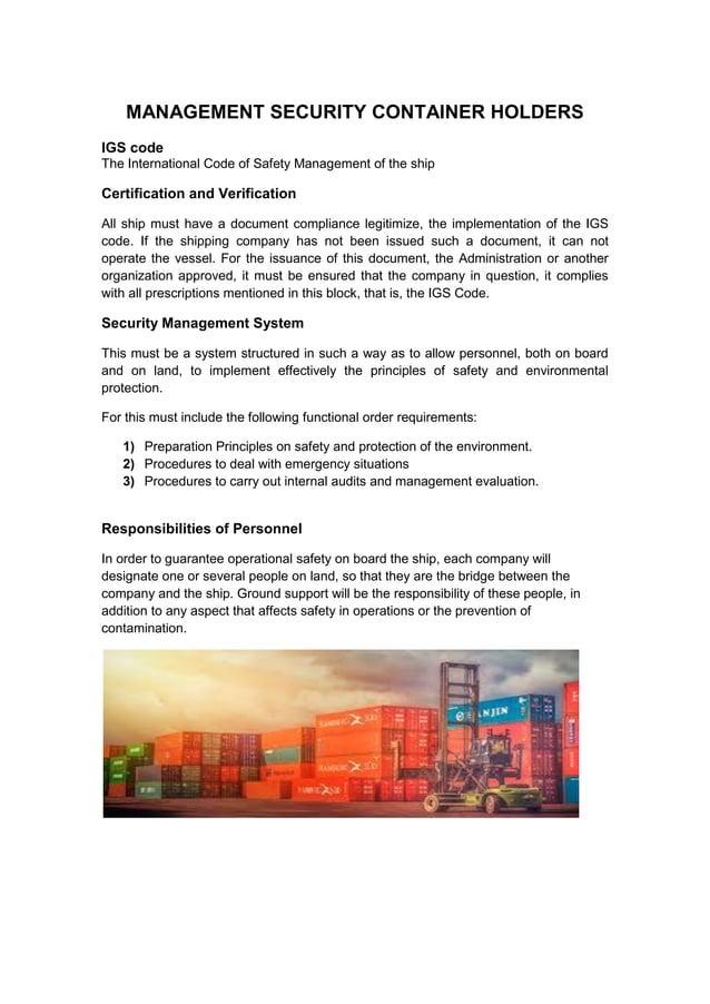 Management security container holders word | PDF