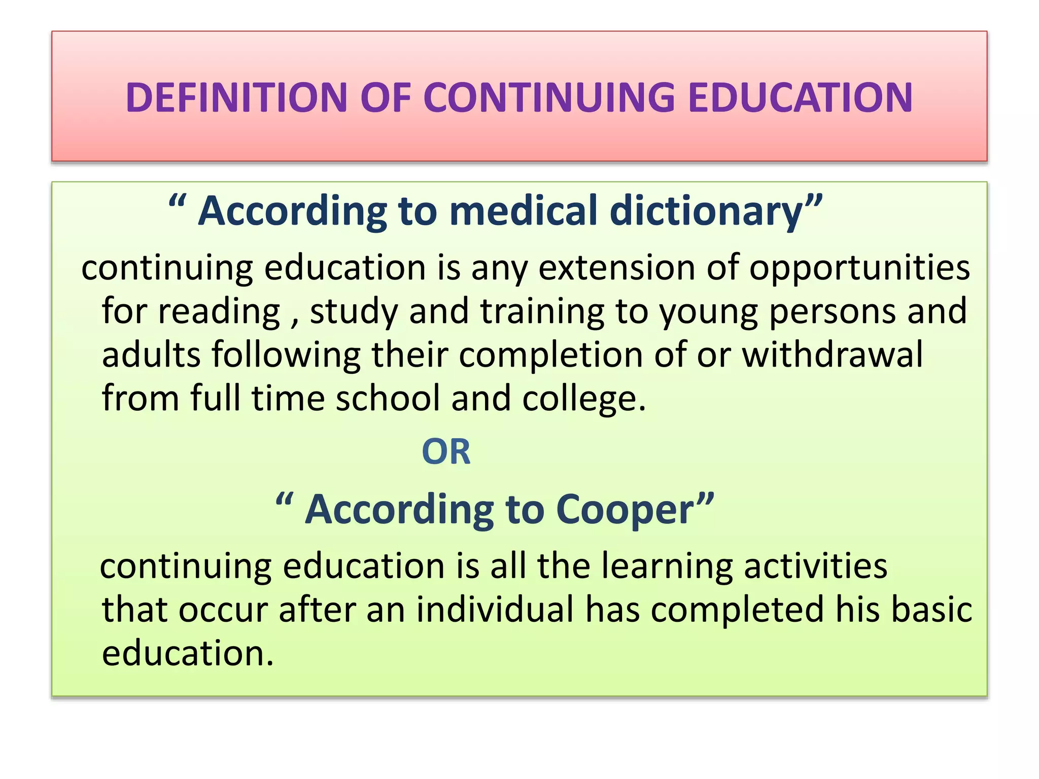 continuing education | PPTX