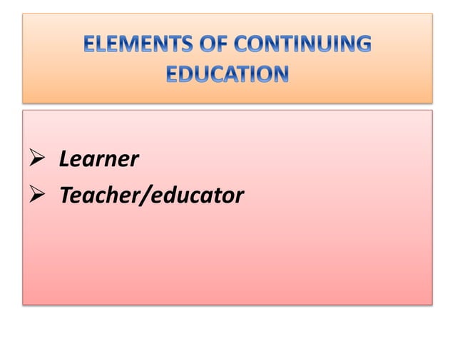 continuing education | PPTX