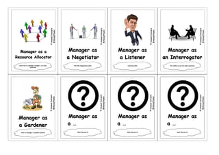 Management Roles/Skills Cards | PDF
