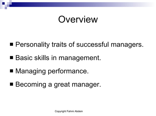 Management Skills For New Managers | PPT