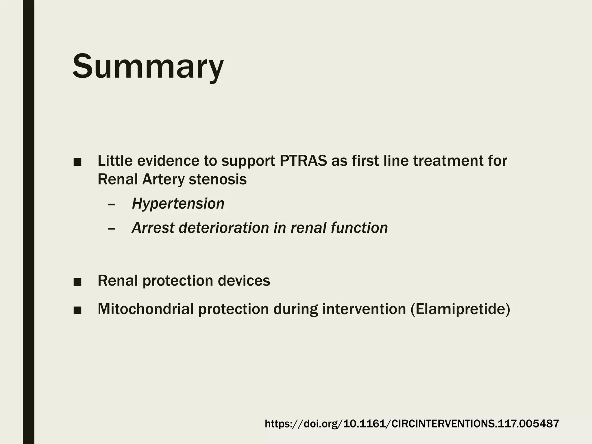 Management strategies for renal artery stenosis | PPTX