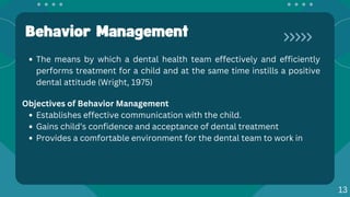 Behavior Management in Pediatric Dentistry | PDF