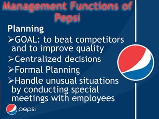 Management system of pepsico | PPTX