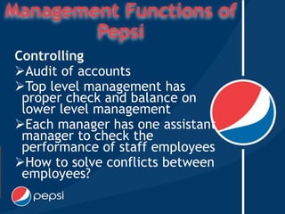 Management system of pepsico | PPTX