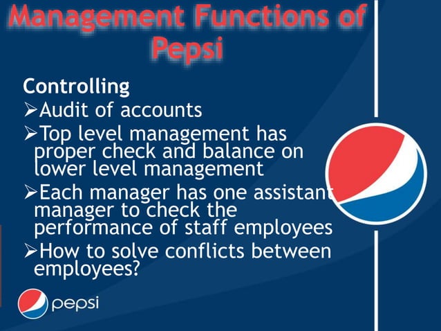 Management system of pepsico | PPT