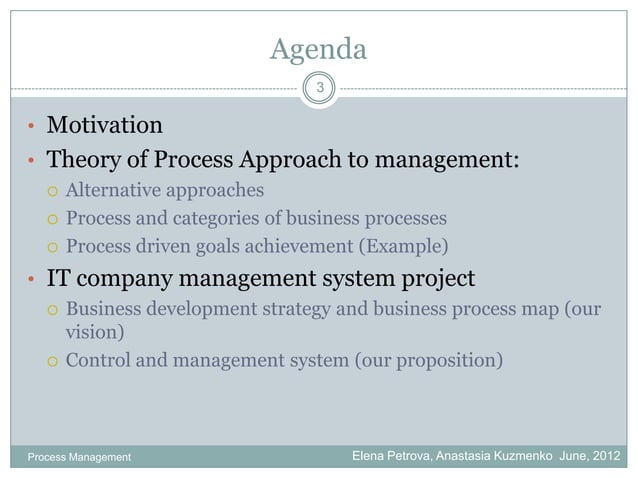 Process approach to Management system. Improvemnet proposition ...