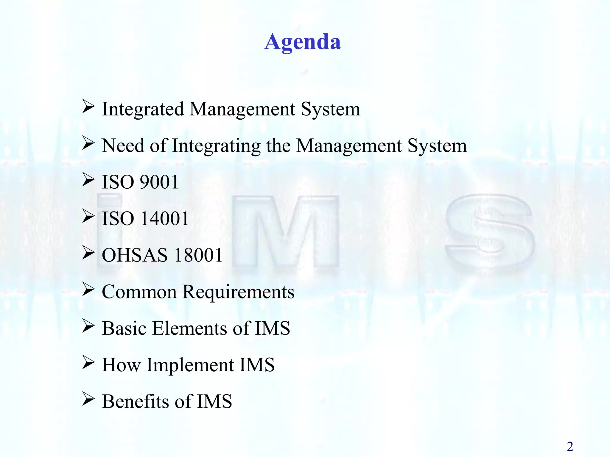 Management systems integration - ims | PPT