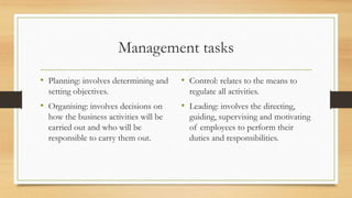 Management tasks | PPTX