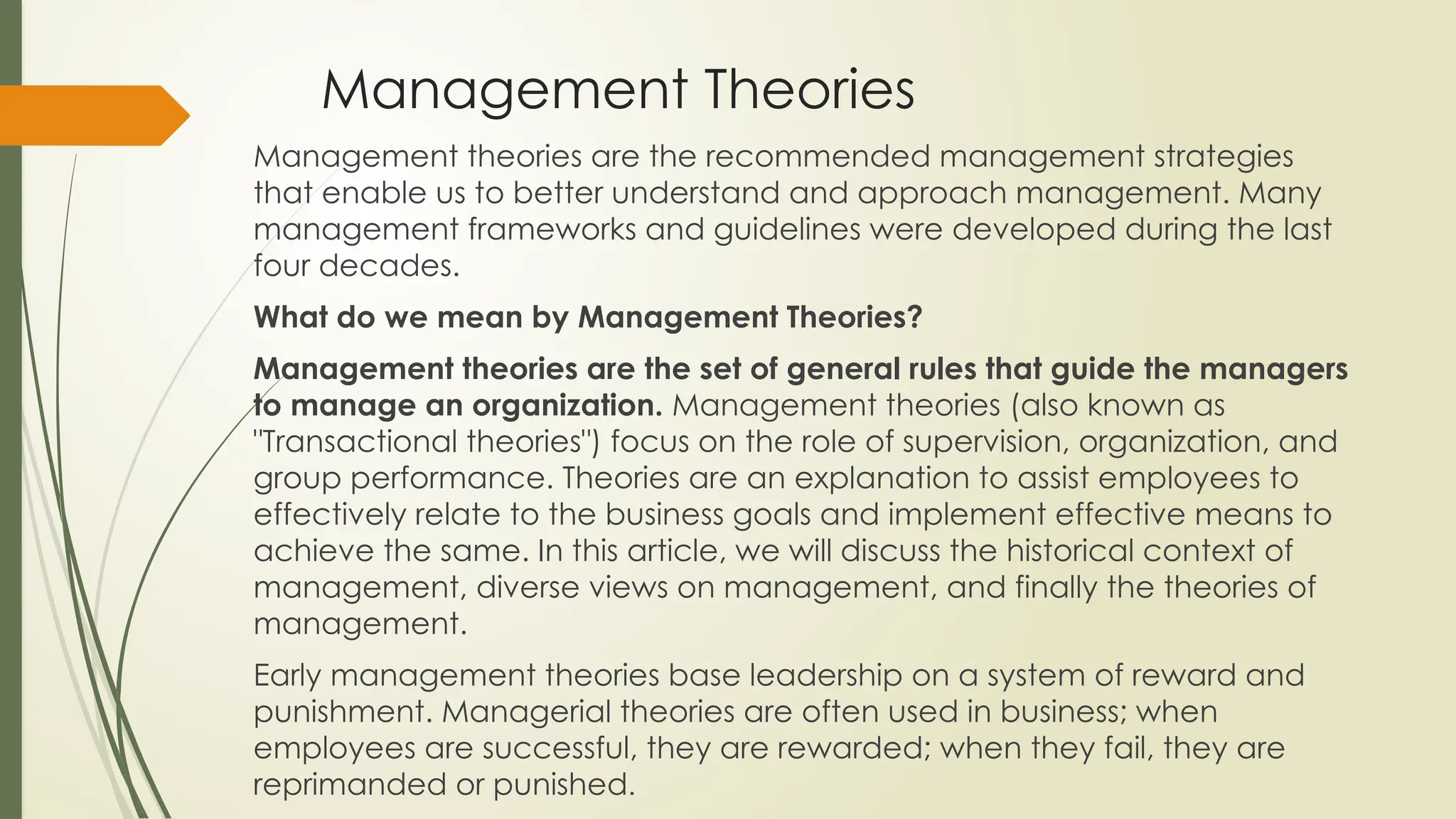 Management Theories, Types of Management | PPTX | Executive Leadership ...