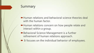 Human relations and behavioral science | PPTX