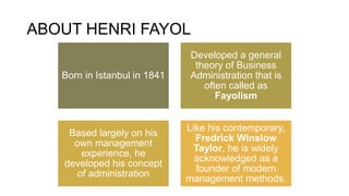Management theory by Henri Fayol | PPTX
