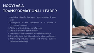 Transformational Style Of Leadership Example Indra Nooyi Pepsico