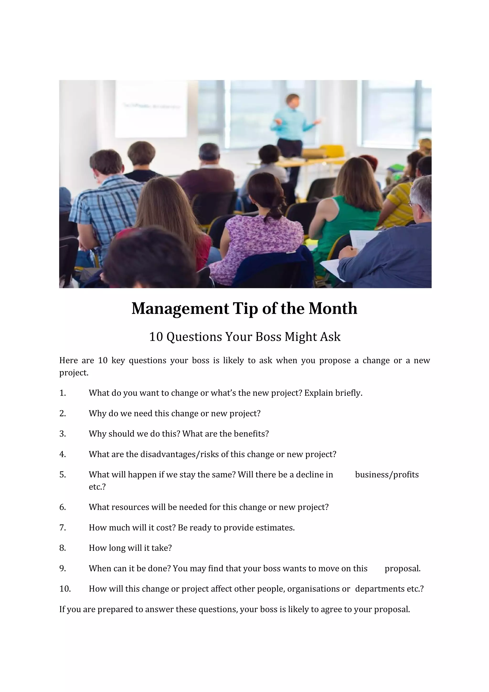 Management tip opf the month | PDF