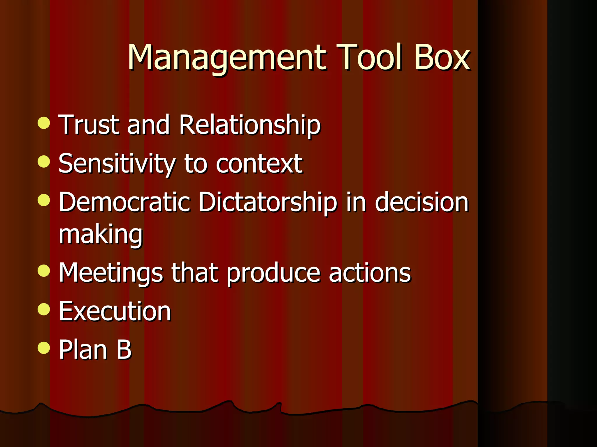 Management Tool Box | PPT | Business | Business and Finance