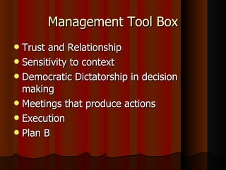 Management Tool Box | PPT | Business | Business and Finance