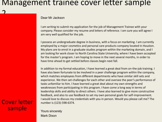Management trainee cover letter | PPTX