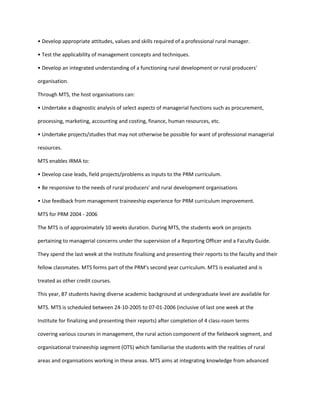 Management traineeship segment | DOCX