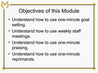 Management training the one minute manager | PPT