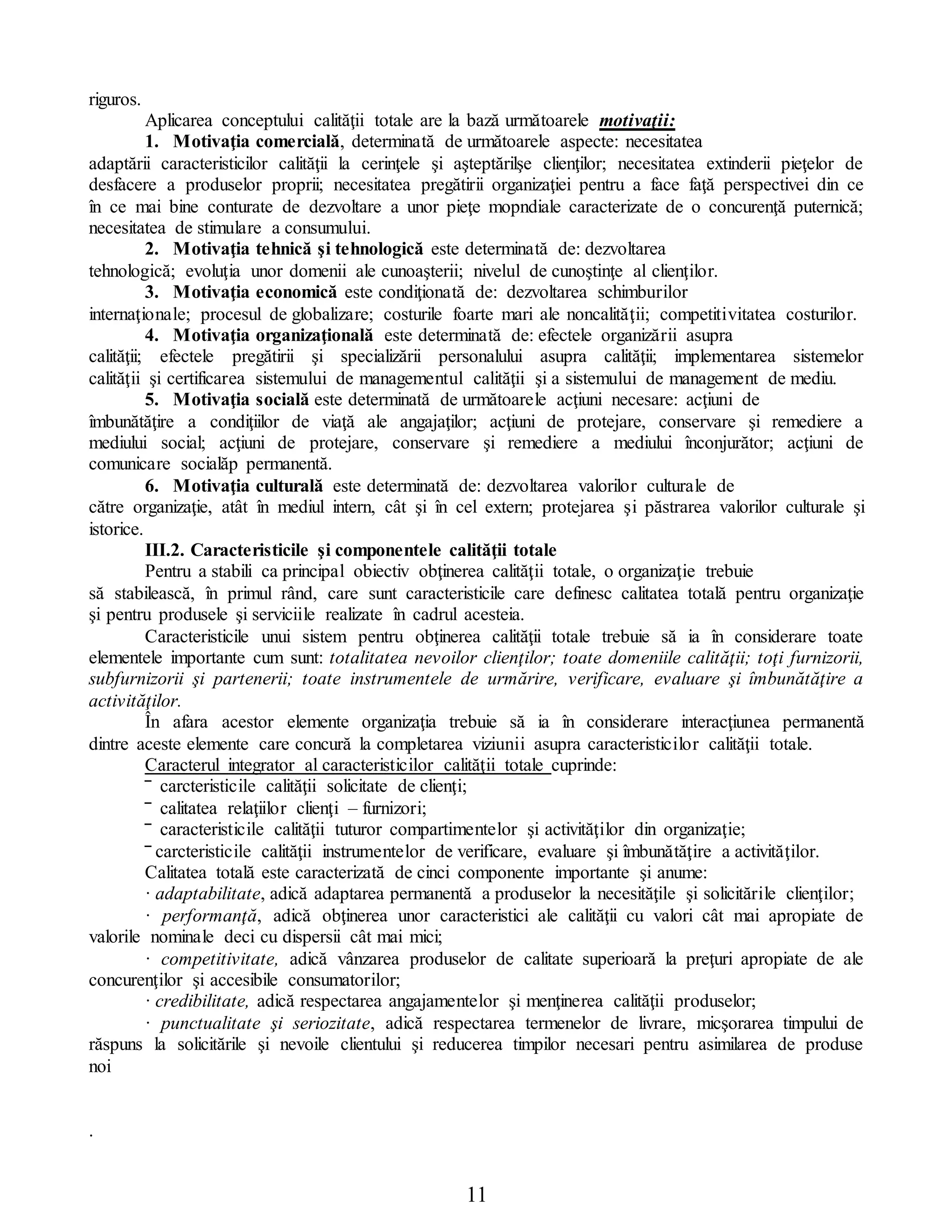 Managementul calitatii totale | DOC