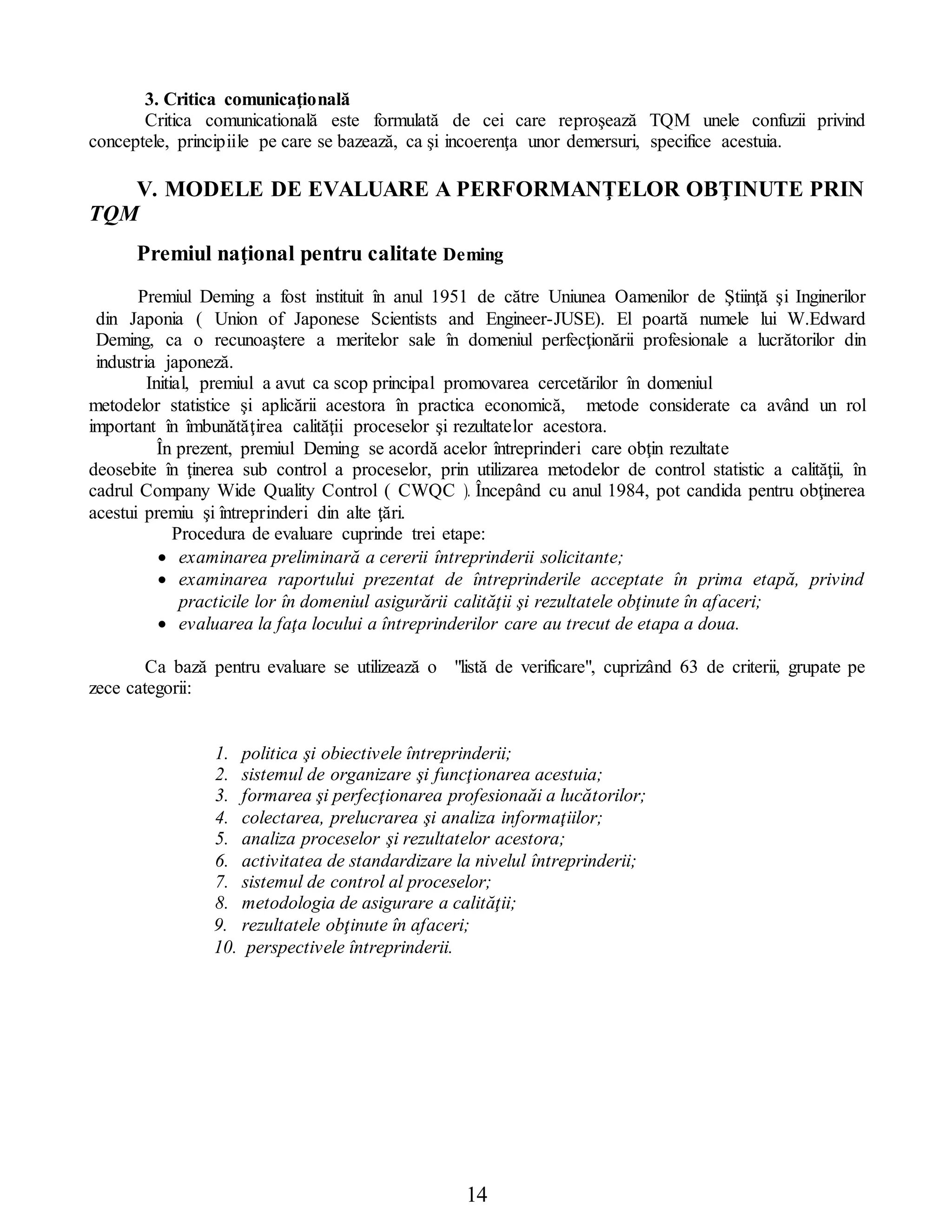 Managementul calitatii totale | DOC