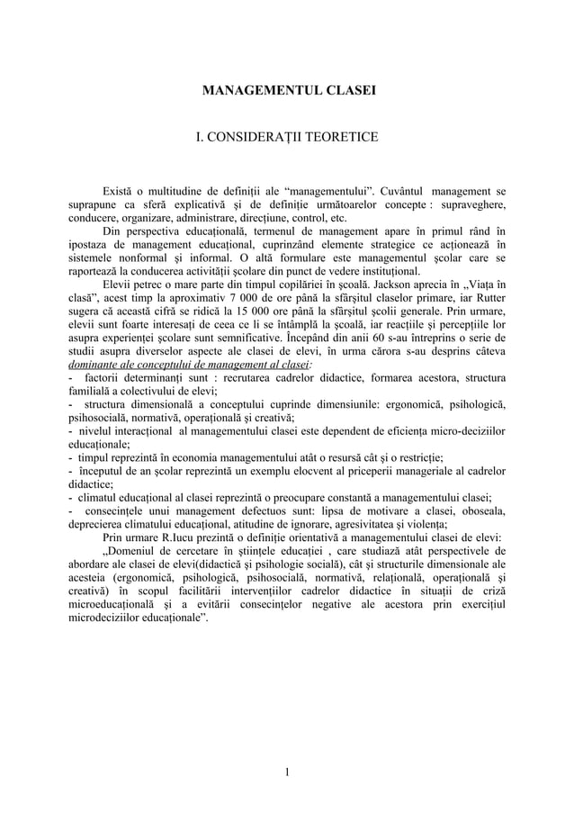 Managementul clasei | PDF