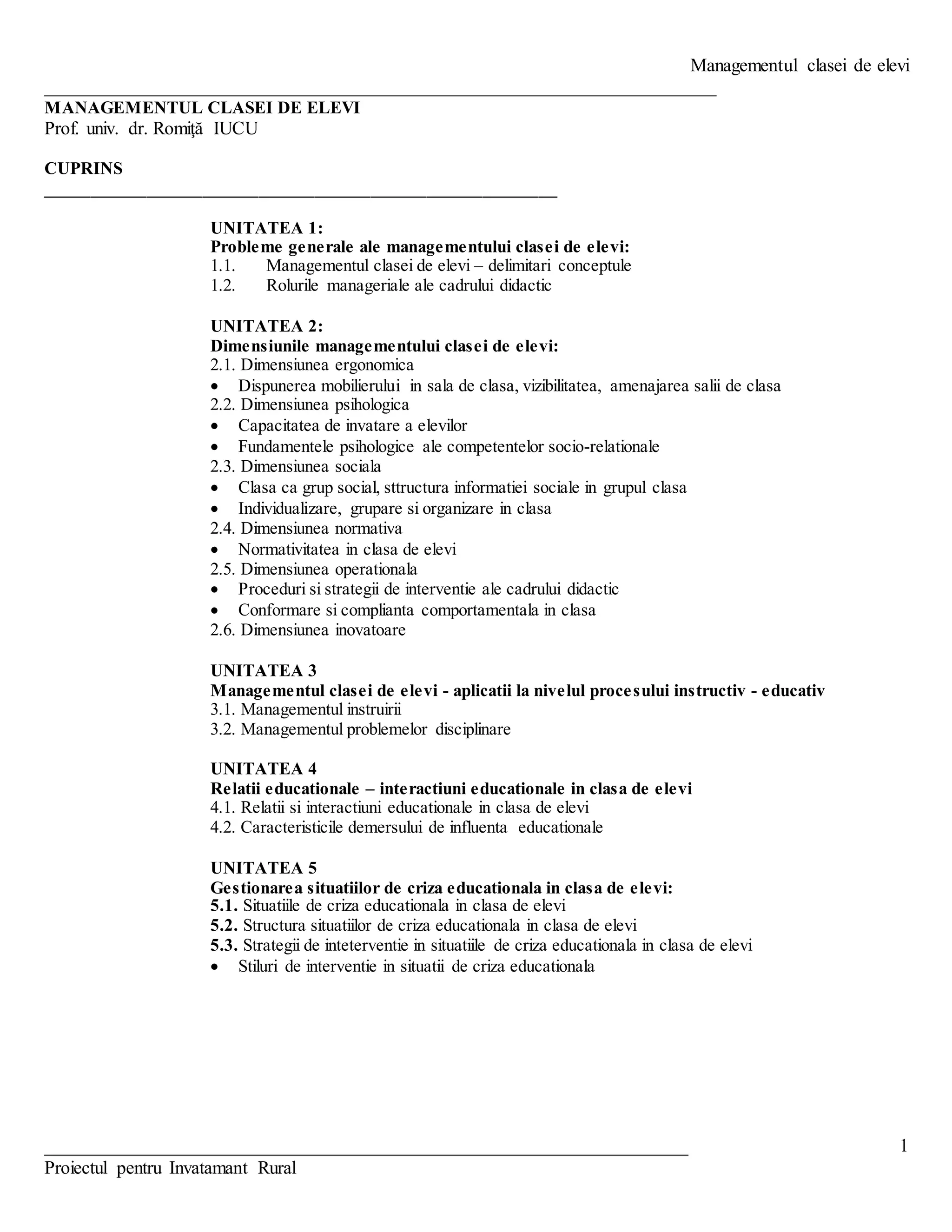 Managementul clasei | PDF