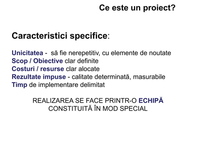 Managementul proiectelor | PPT