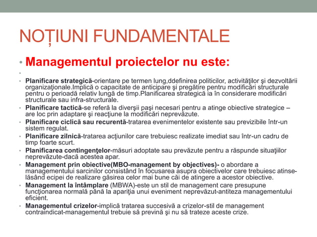 Managementul proiectelor | PPTX