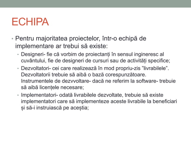 Managementul proiectelor | PPTX