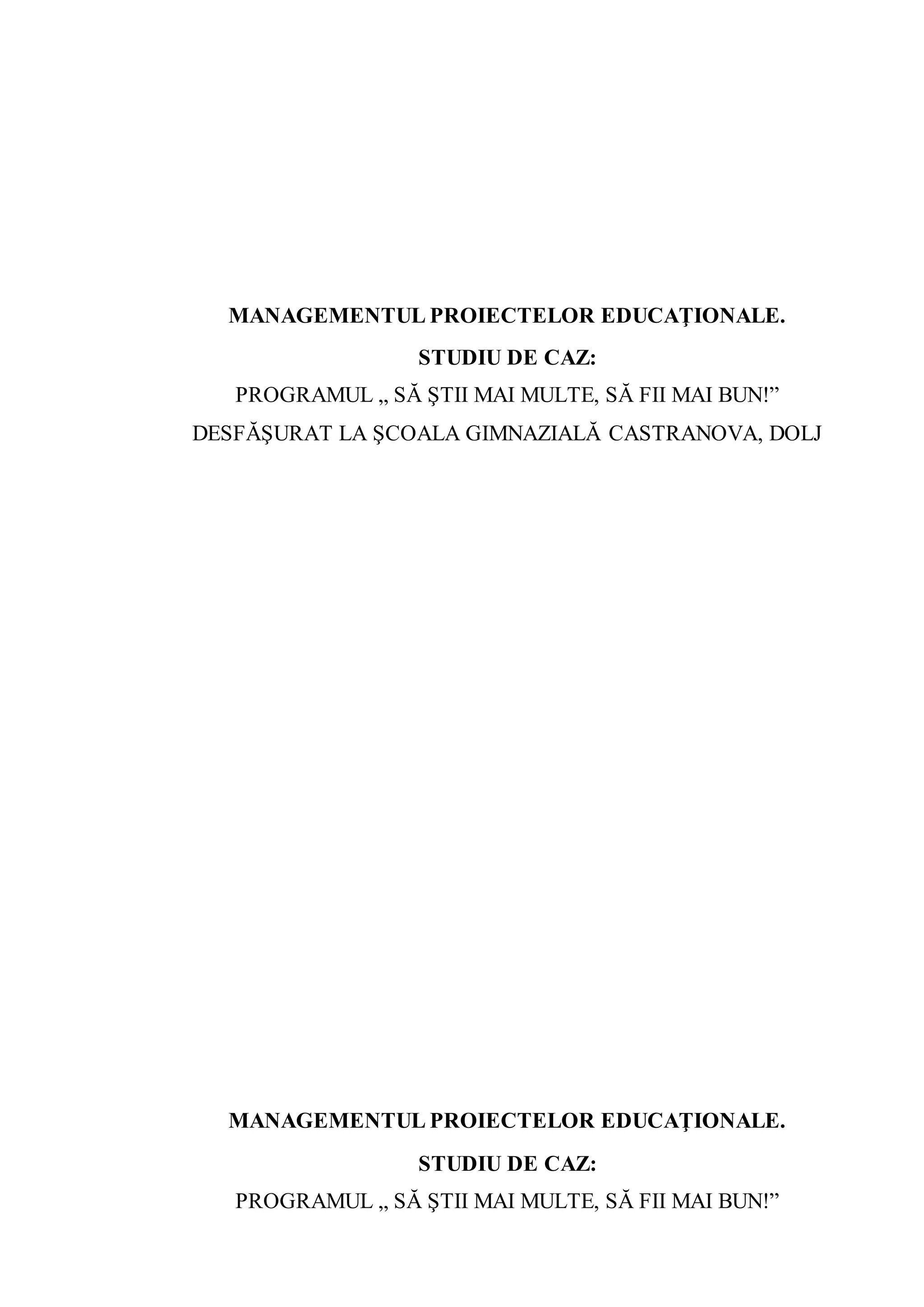 Managementul proiectelor educationale | DOCX