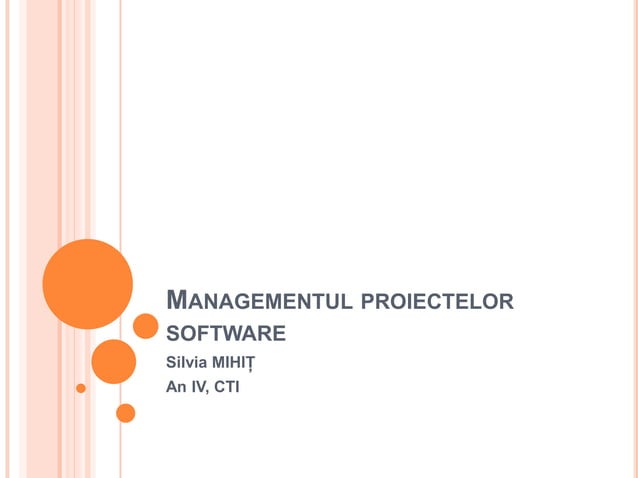 Managementul proiectelor software | PPT