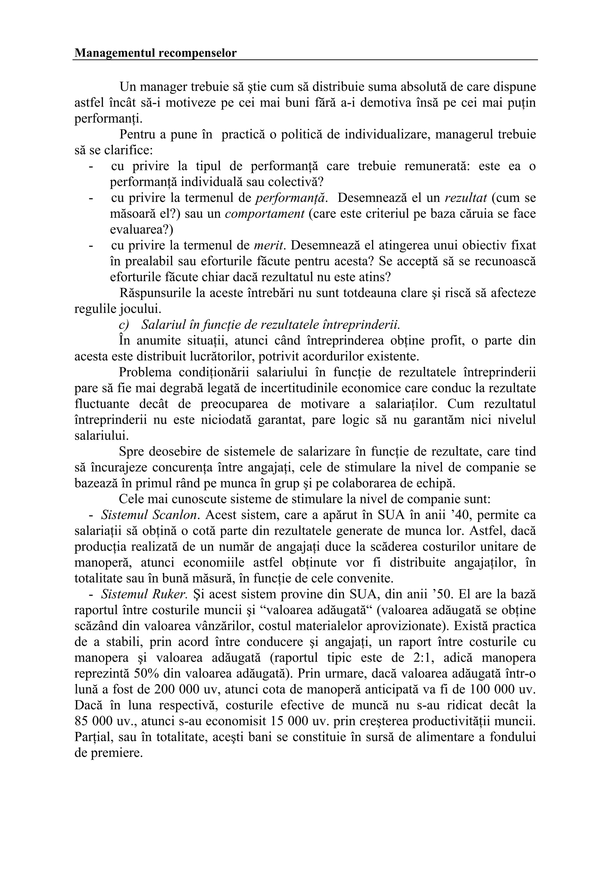 Managementul recompenselor | PDF