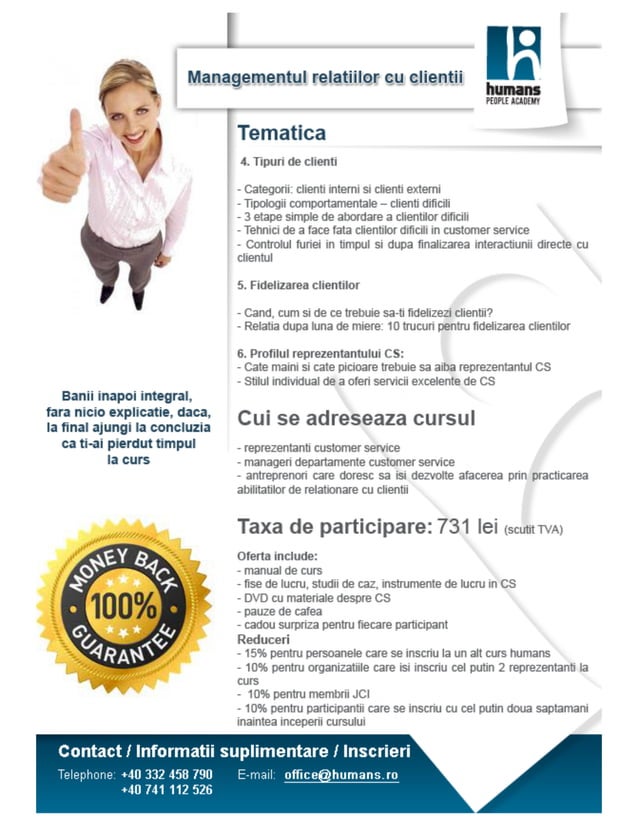 Managementul relatiilor cu clientii by humans | PDF