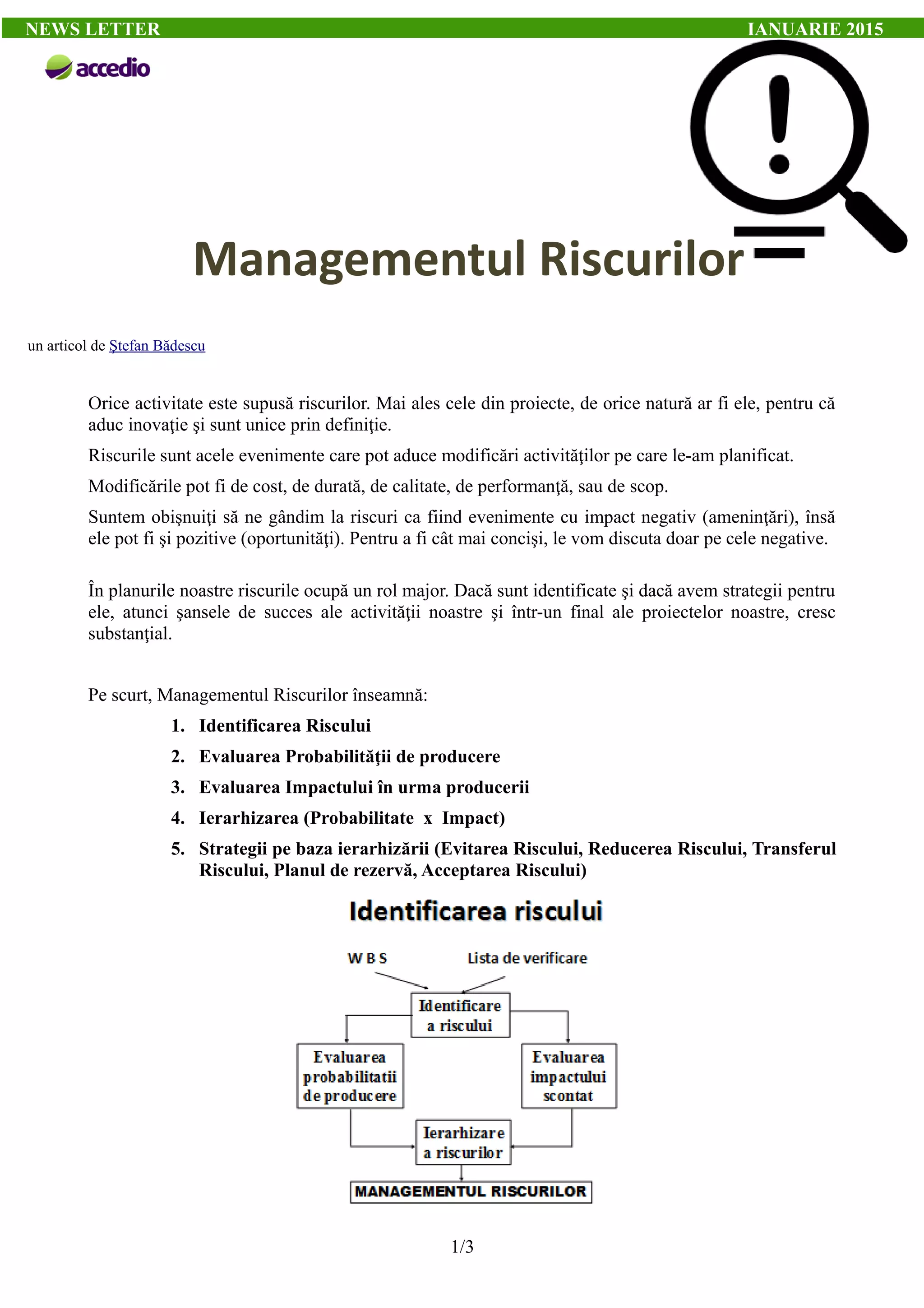 Managementul riscurilor | PDF