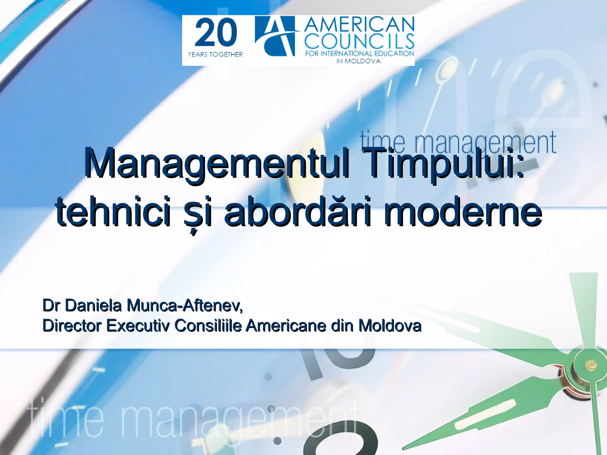 Managementul timpului | PPT