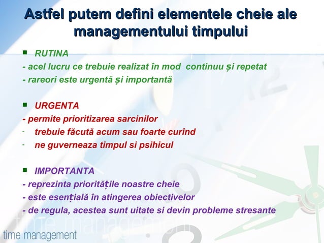 Managementul timpului | PPT