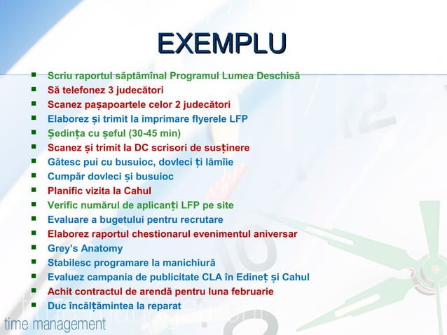 Managementul timpului | PPT