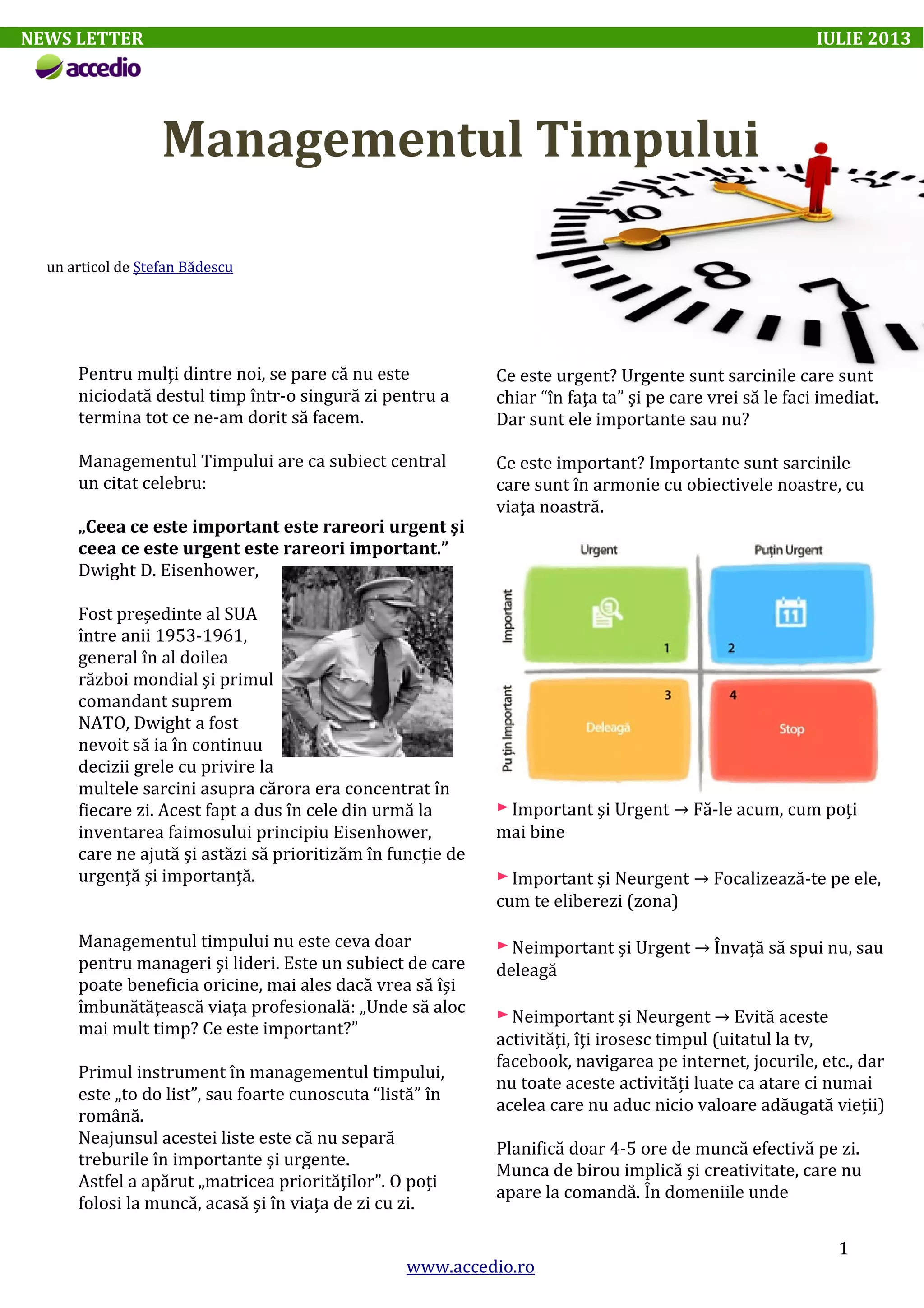 Managementul timpului | PDF